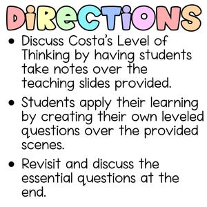 Costa’s Levels of Questioning Activity | Editable Critical Think Scenes ...