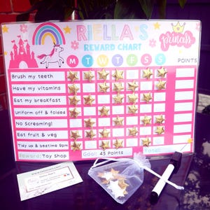 Childrens Personalised Reward Chart, Learning Chart, Behaviour Chart ...