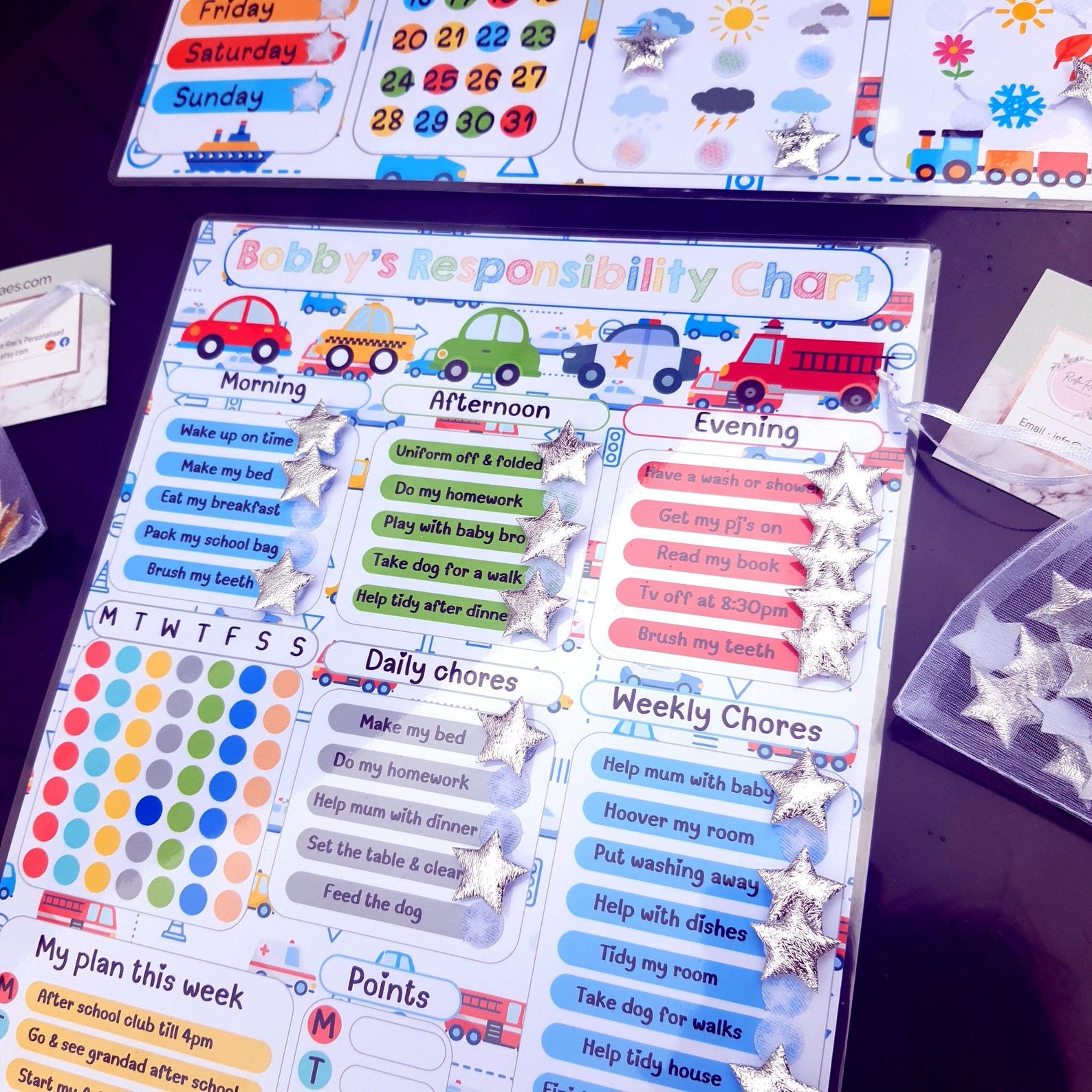 Childrens Personalised Reward Chart, Learning Chart, Behaviour Chart ...