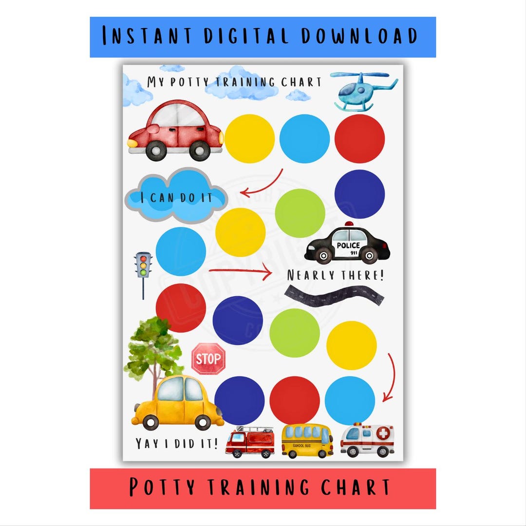 Childrens Personalised Reward Chart Digital Editable Download, Potty ...