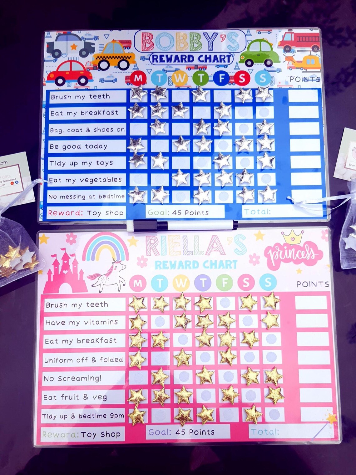 Childrens Personalised Reward Chart, Learning Chart, Behaviour Chart ...