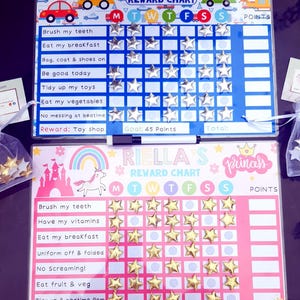 Childrens Personalised Reward Chart, Learning Chart, Behaviour Chart ...