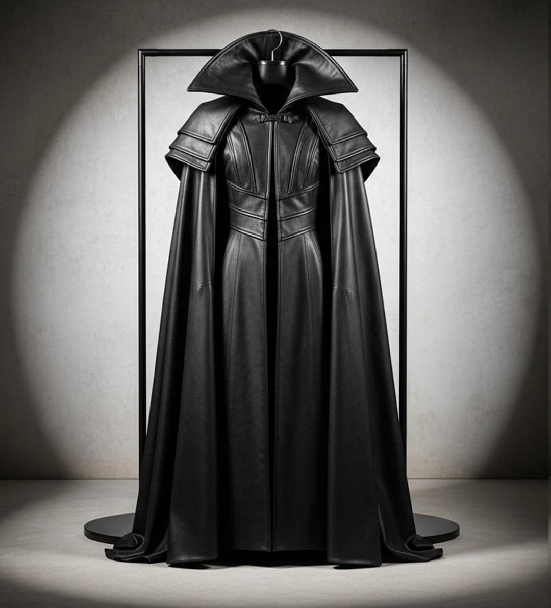 Black Leather Sorcerer Cloak – Gothic Cathedral Hood, Cosplay Cape - Etsy