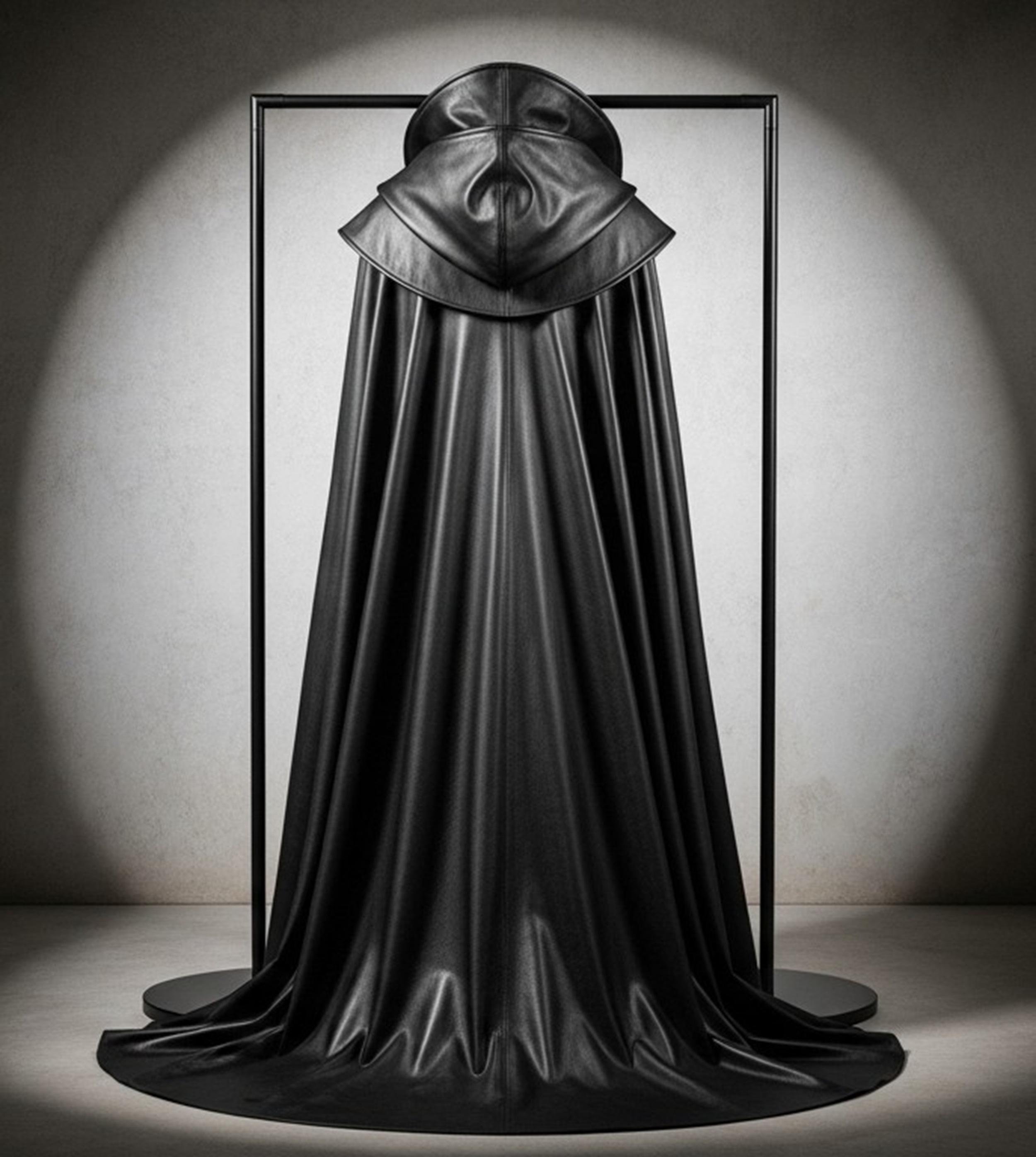Black Leather Sorcerer Cloak – Gothic Cathedral Hood, Cosplay Cape - Etsy