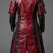 Men's Blood Red Vampire Leather Trench Coat Gothic Assassin Cosplay ...