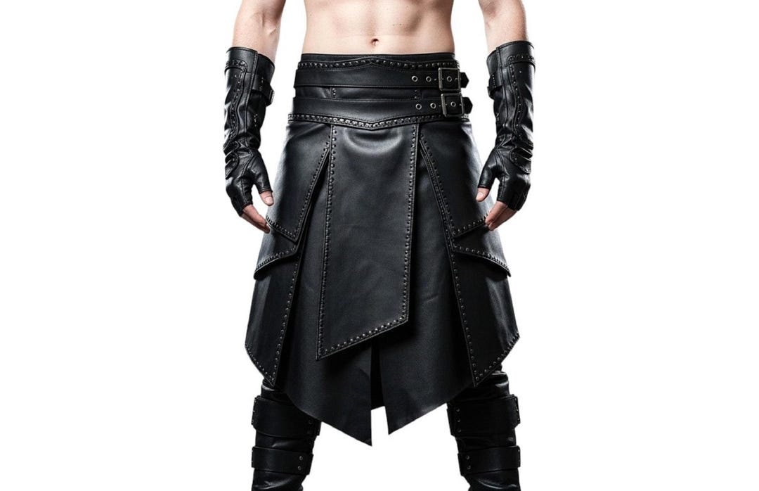 Handmade Leather Warrior Kilt | Gothic Studded Cosplay Outfit - Etsy
