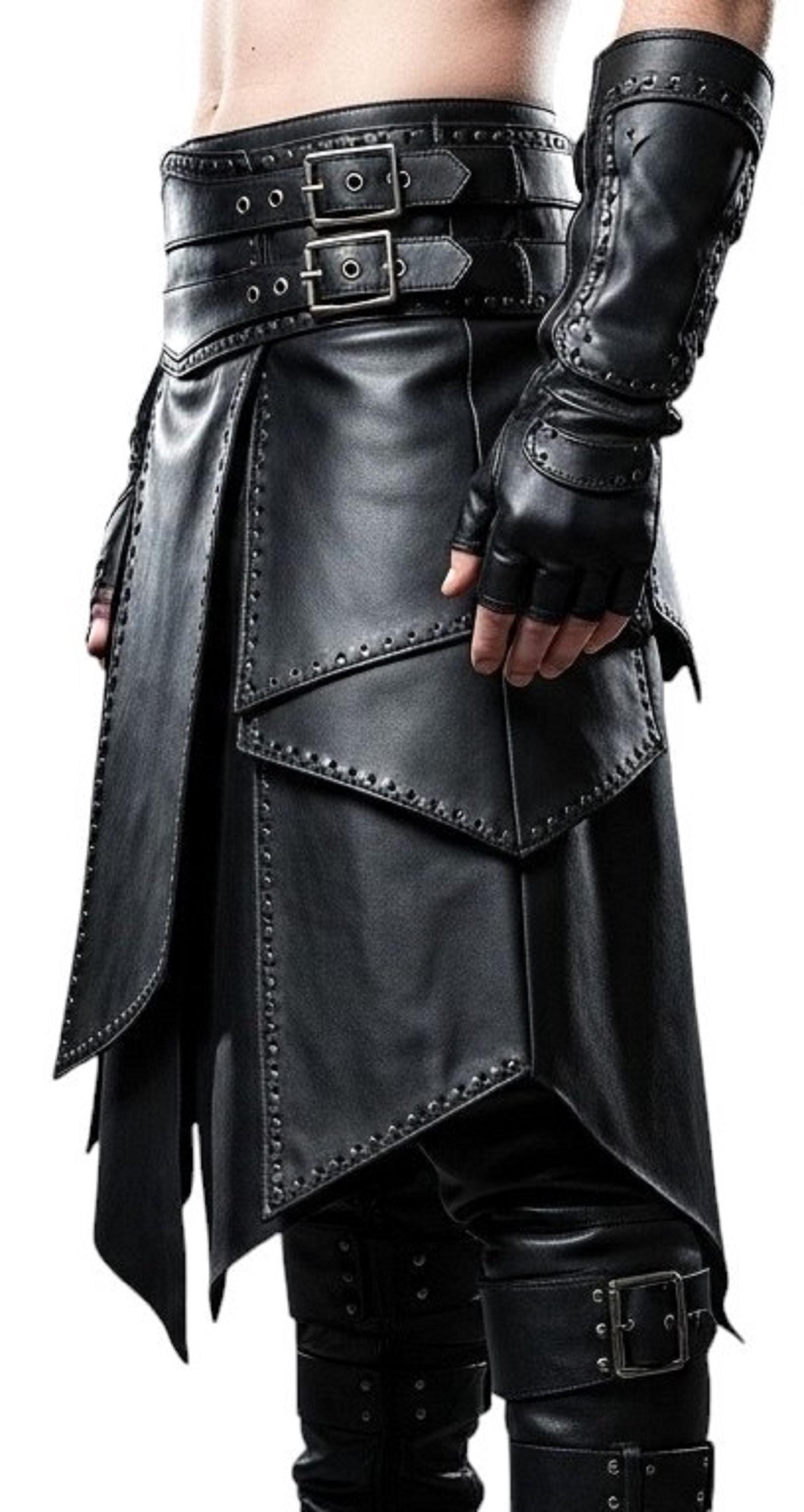 Handmade Leather Warrior Kilt | Gothic Studded Cosplay Outfit - Etsy