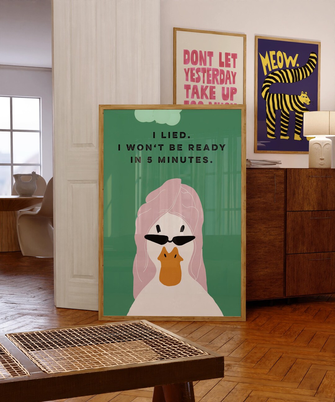 Funny Duck Bathroom Poster: Retro Self-care Art Print - Etsy