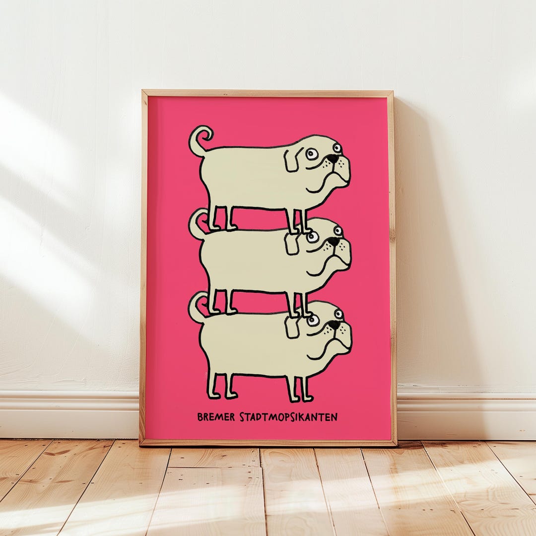 Lustige Mops Illustration: Lustiger Mops Druck - Etsy.de
