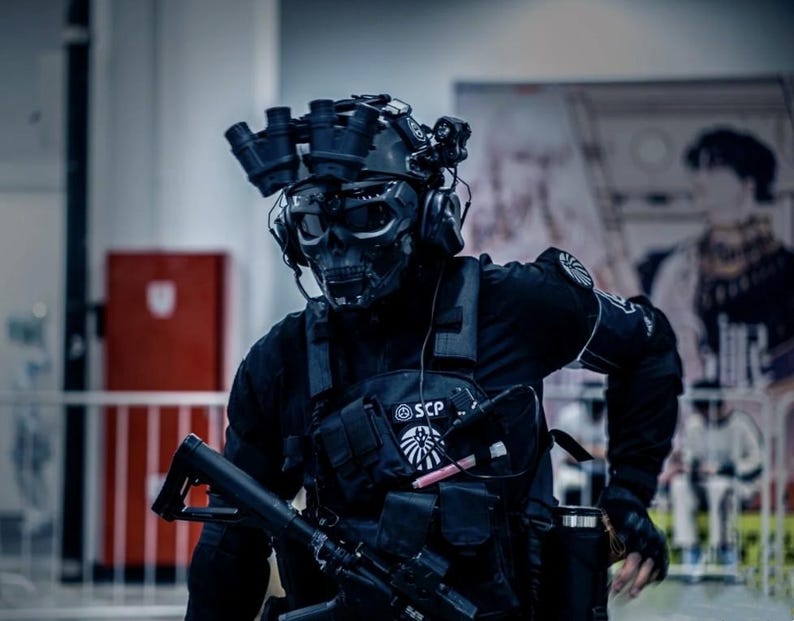 Skull Tactical Helmet Set, COD Cosplay Gear, Airsoft Military Mask ...