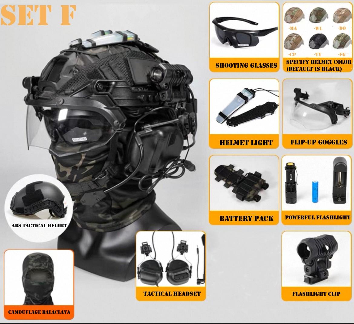 Full Tactical Helmet Set, Airsoft Cosplay Wargame Gear - Etsy
