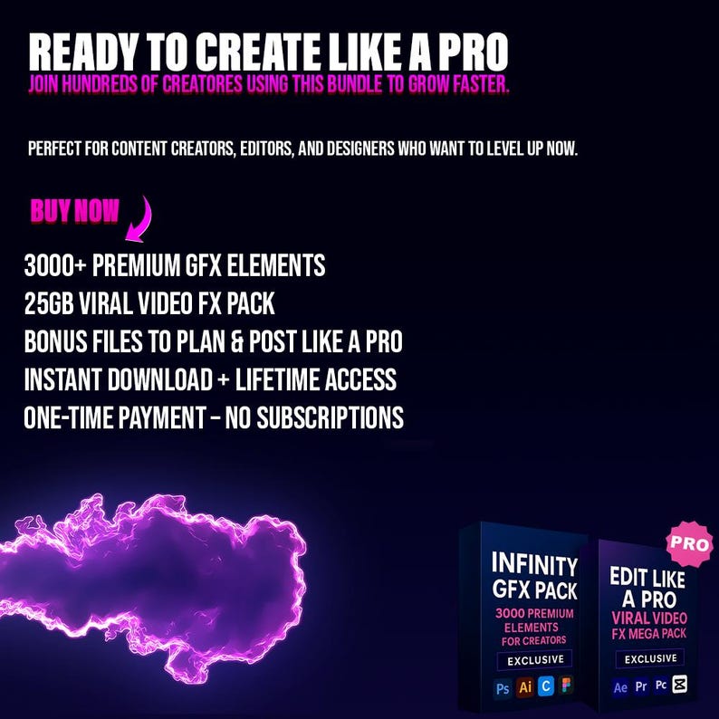 All-in-one Creator Bundle | GFX + VFX Pack for Designers & Editors ...