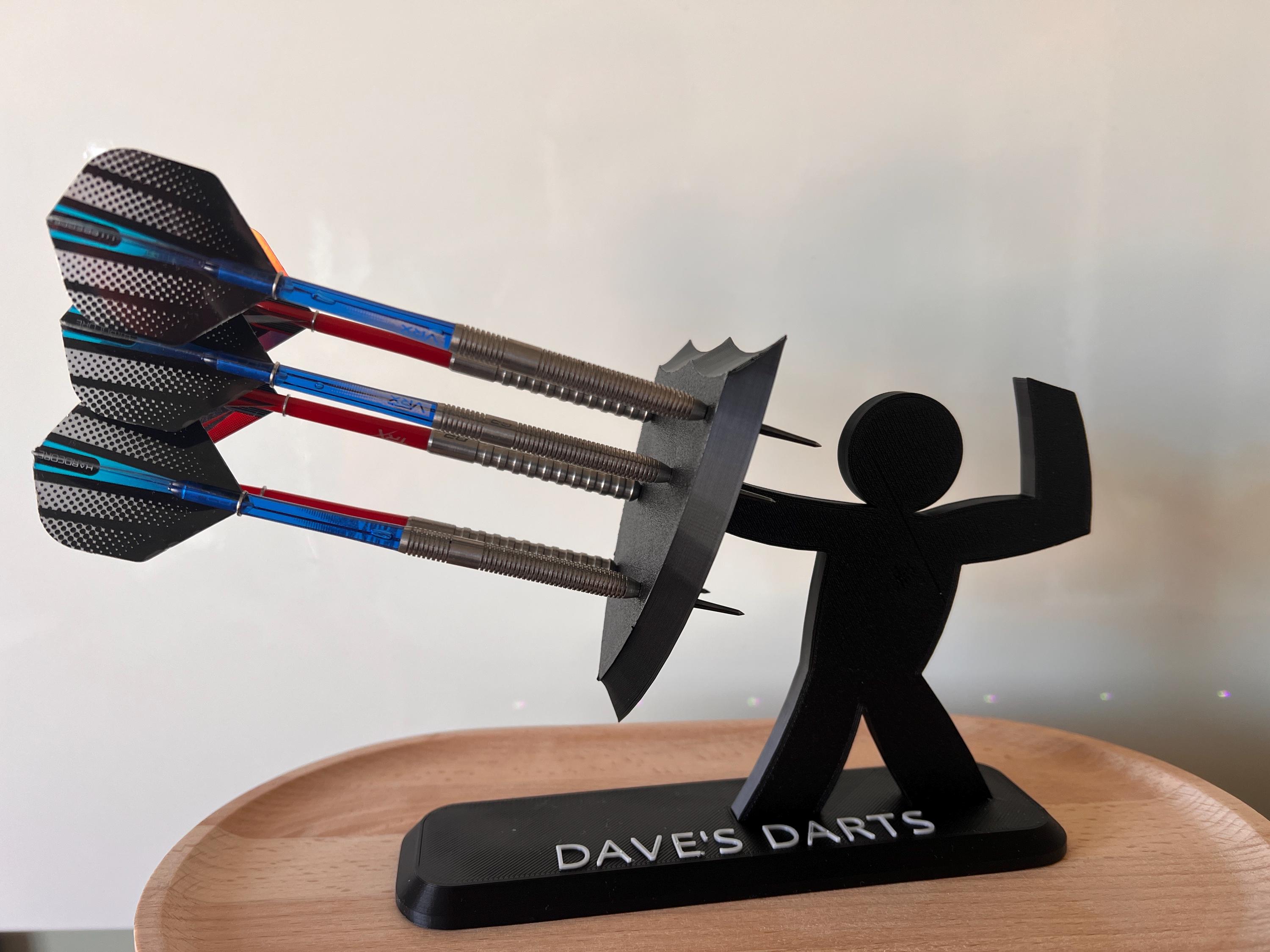 Personalised Dart Holder Stand: Shield Man Design, Custom Colors - Etsy