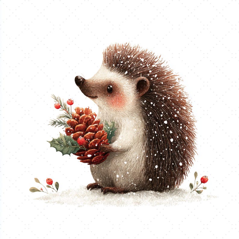 Woodland Christmas Animals Clipart, Winter Forest PNG Set - Etsy