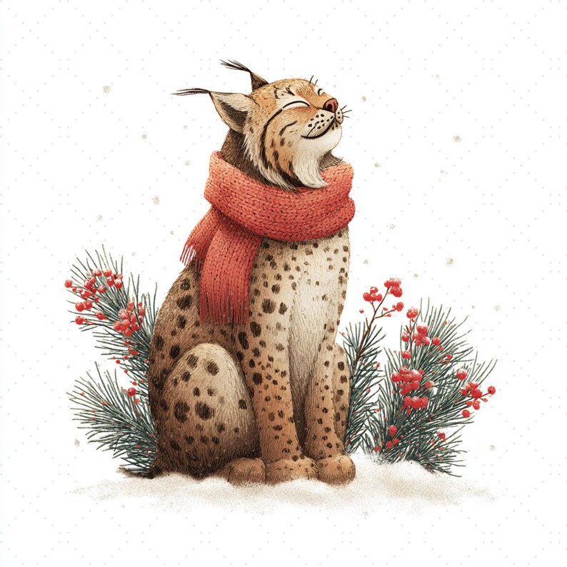 Woodland Christmas Animals Clipart, Winter Forest PNG Set - Etsy