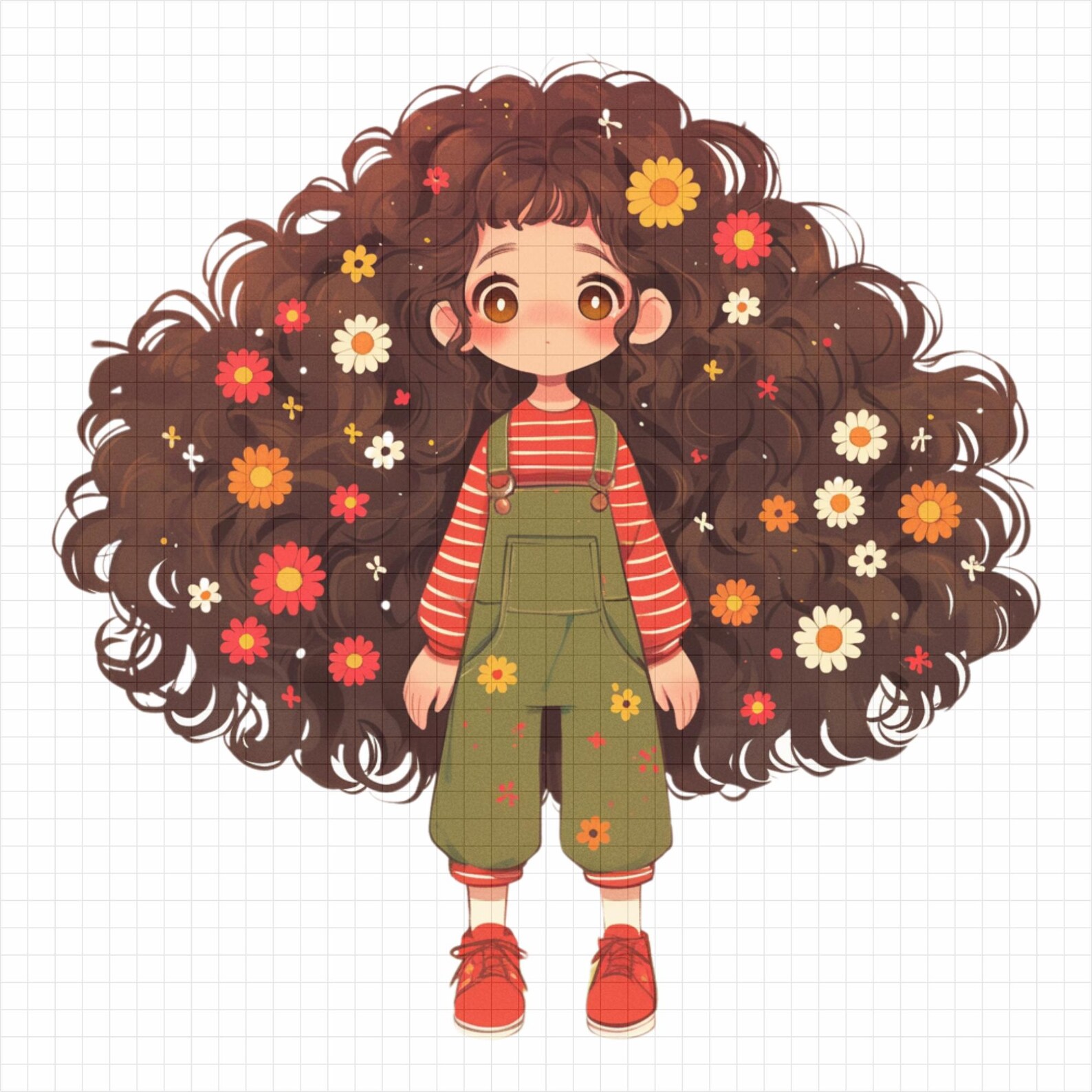 Whimsical Chibi Girl Clipart Bundle, Cute Full Body Standing Doll ...