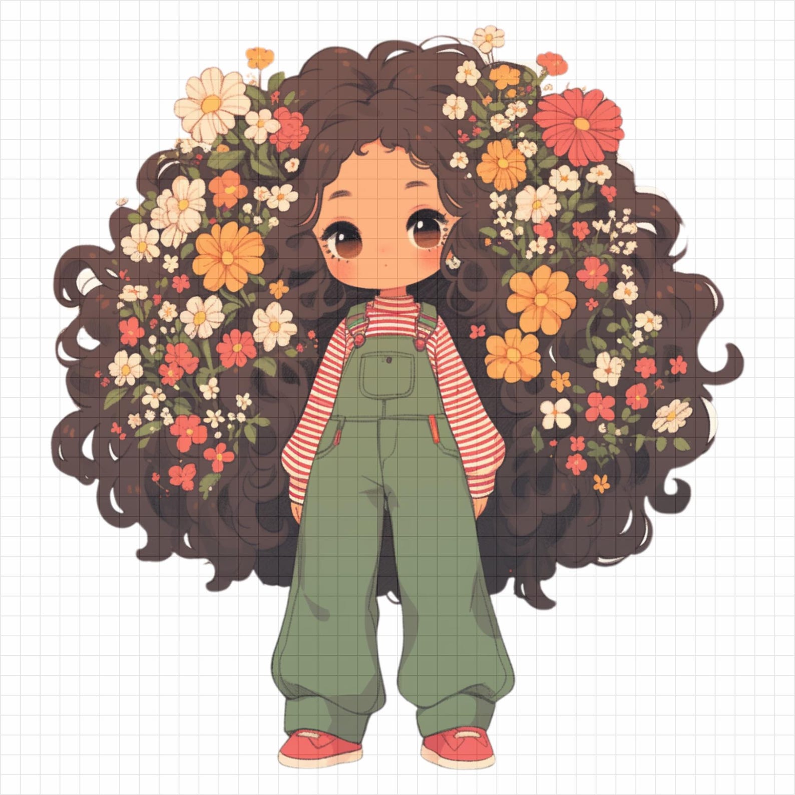 Whimsical Chibi Girl Clipart Bundle, Cute Full Body Standing Doll ...