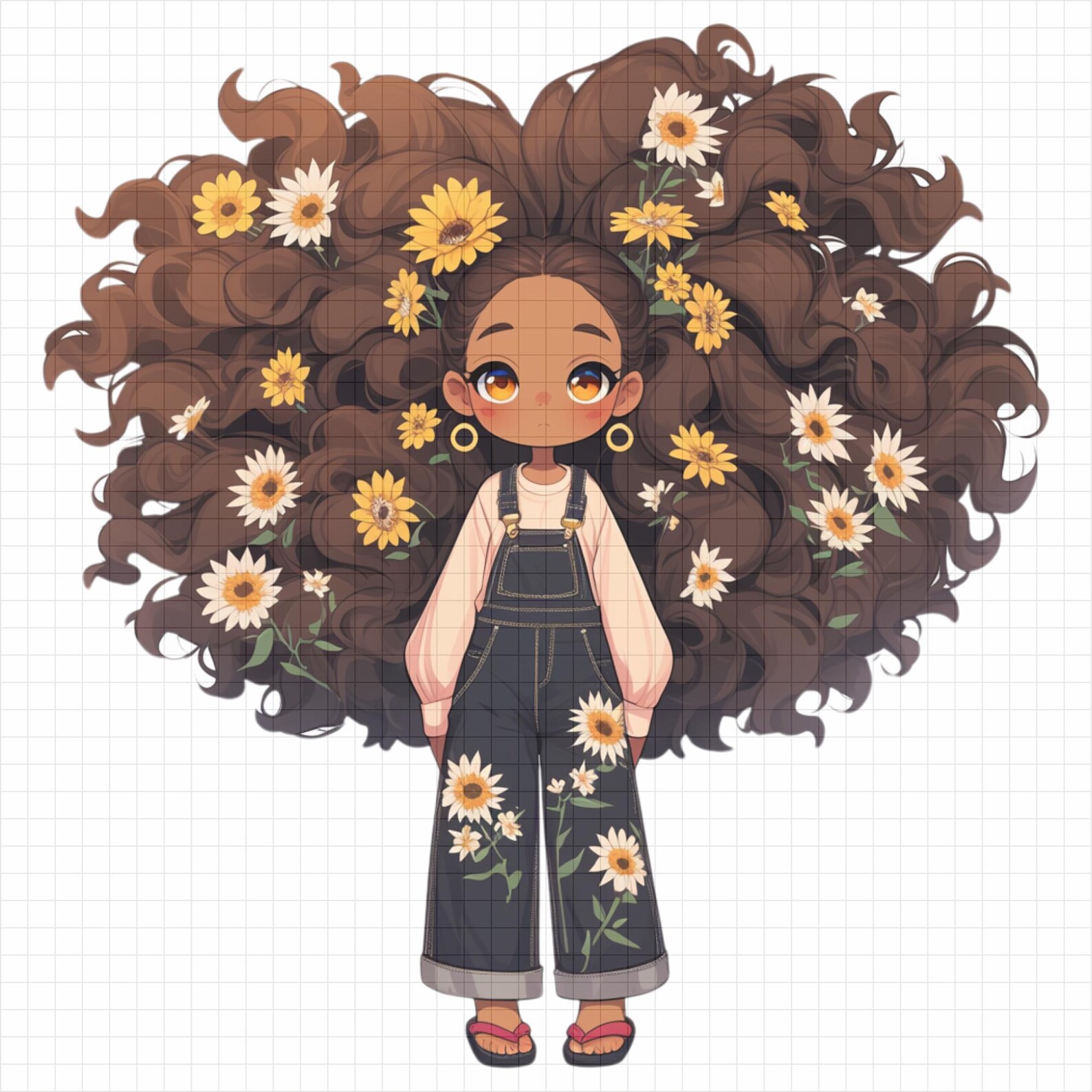 Whimsical Chibi Girl Clipart Bundle, Cute Full Body Standing Doll ...