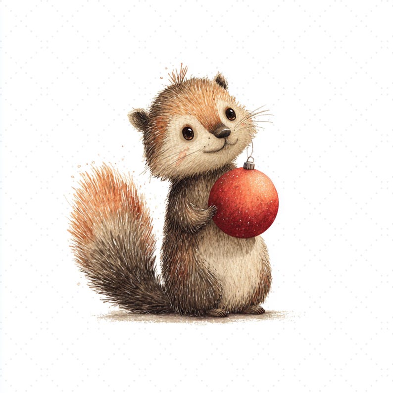 Woodland Christmas Animals Clipart, Winter Forest PNG Set - Etsy