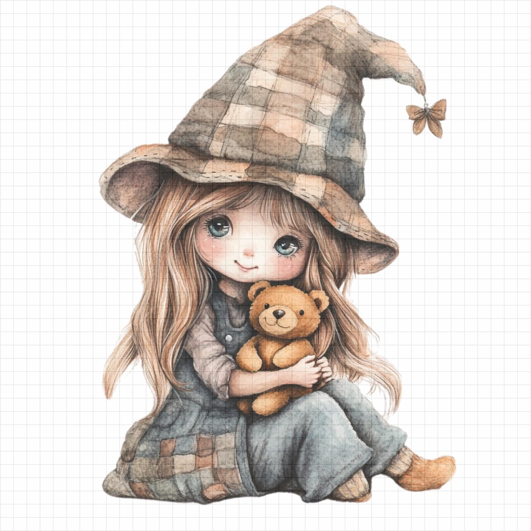 Watercolor Patchwork Gnome Girl Clipart Bundle (20 PNG Files) - Etsy
