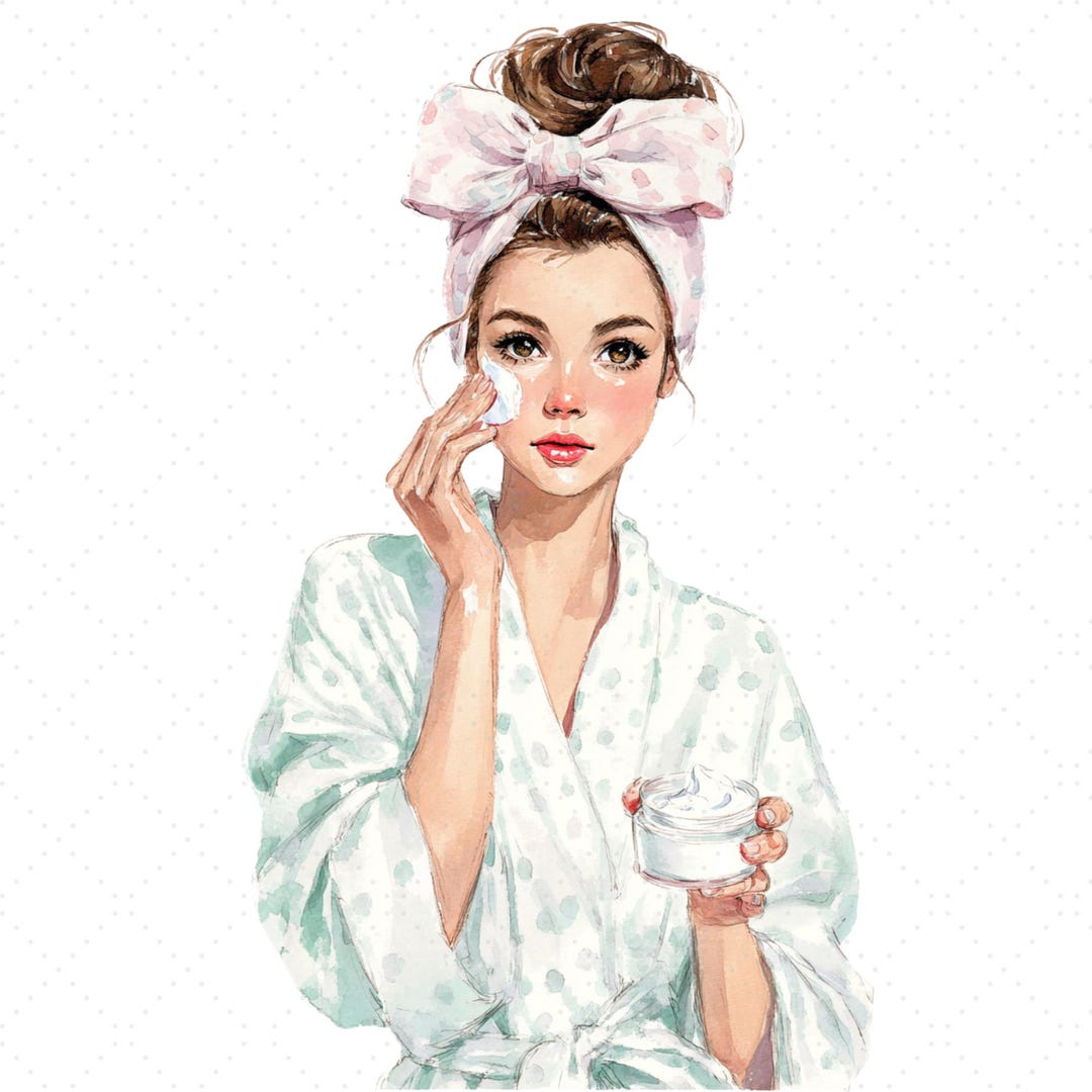 Spa Day Clipart Watercolor Spa Girls Bath Props Transparent Background ...