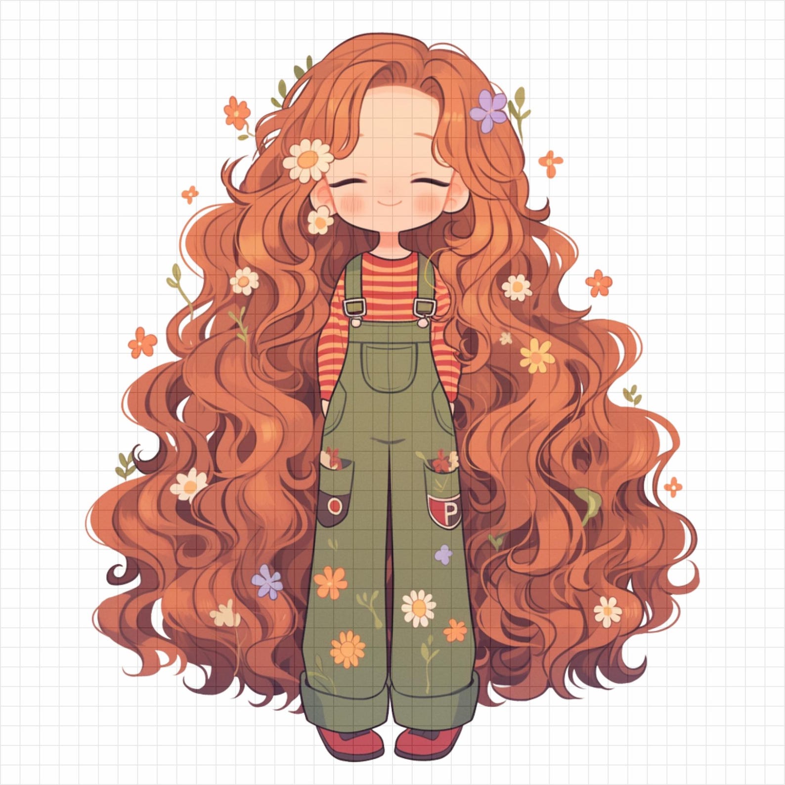 Whimsical Chibi Girl Clipart Bundle, Cute Full Body Standing Doll ...