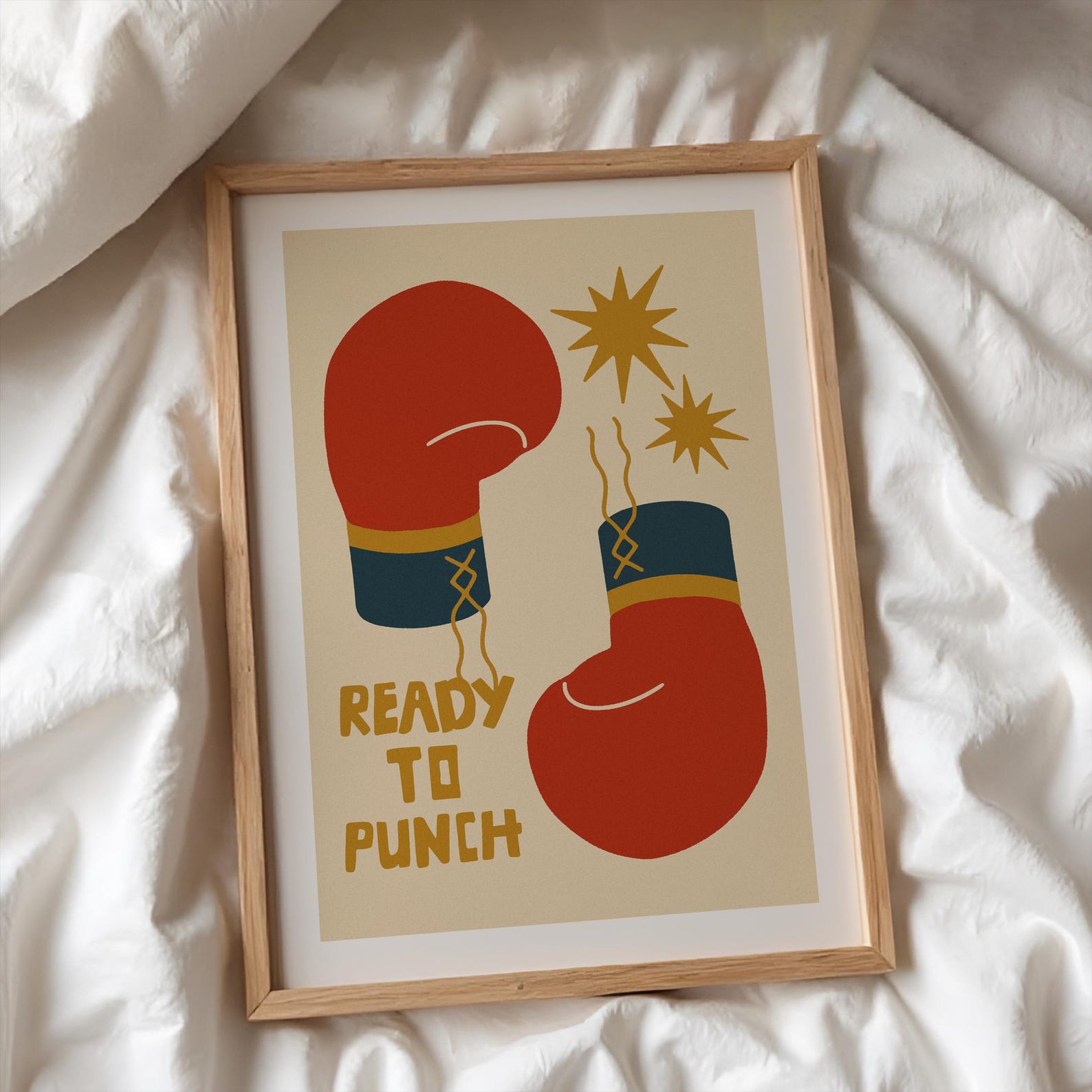 Boxing Wall Art | Bold Motivational Gym Poster | Red Gloves Fight Print ...