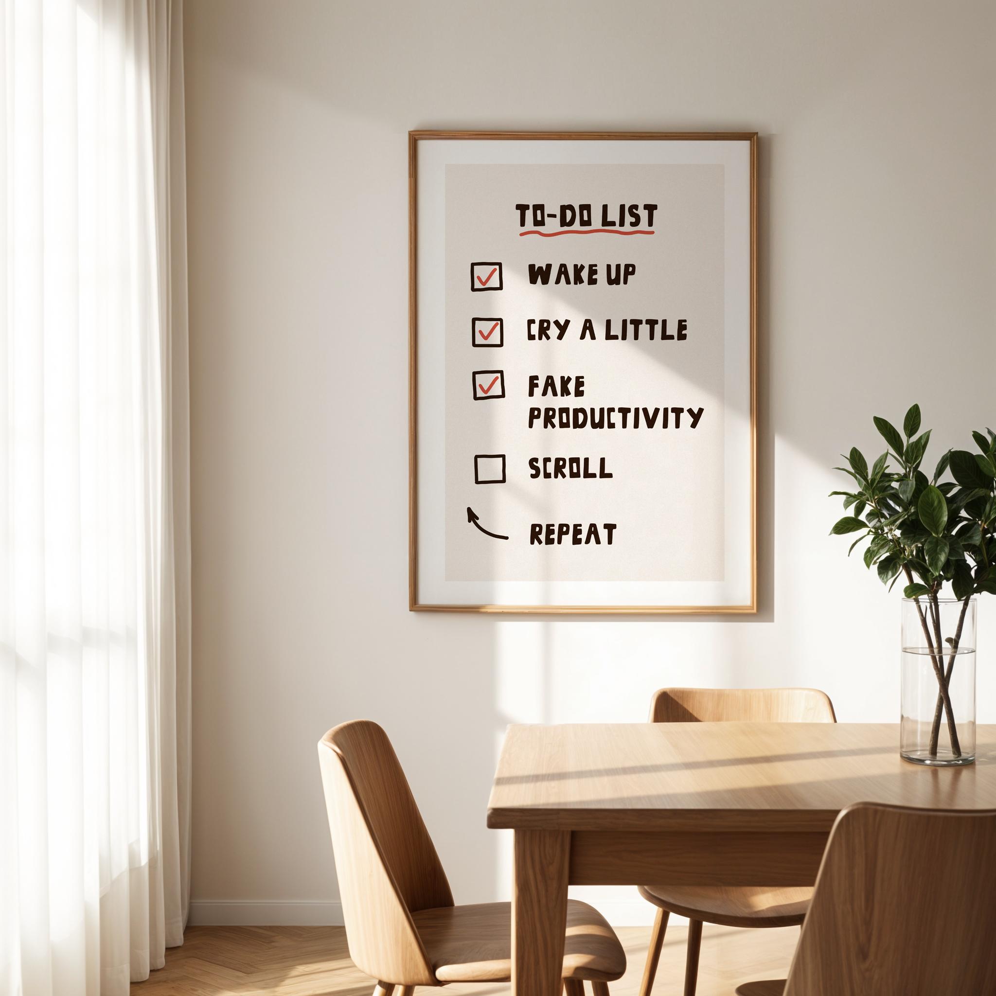 Funny to Do List Wall Art | Office Decor | Printable Productivity Quote ...