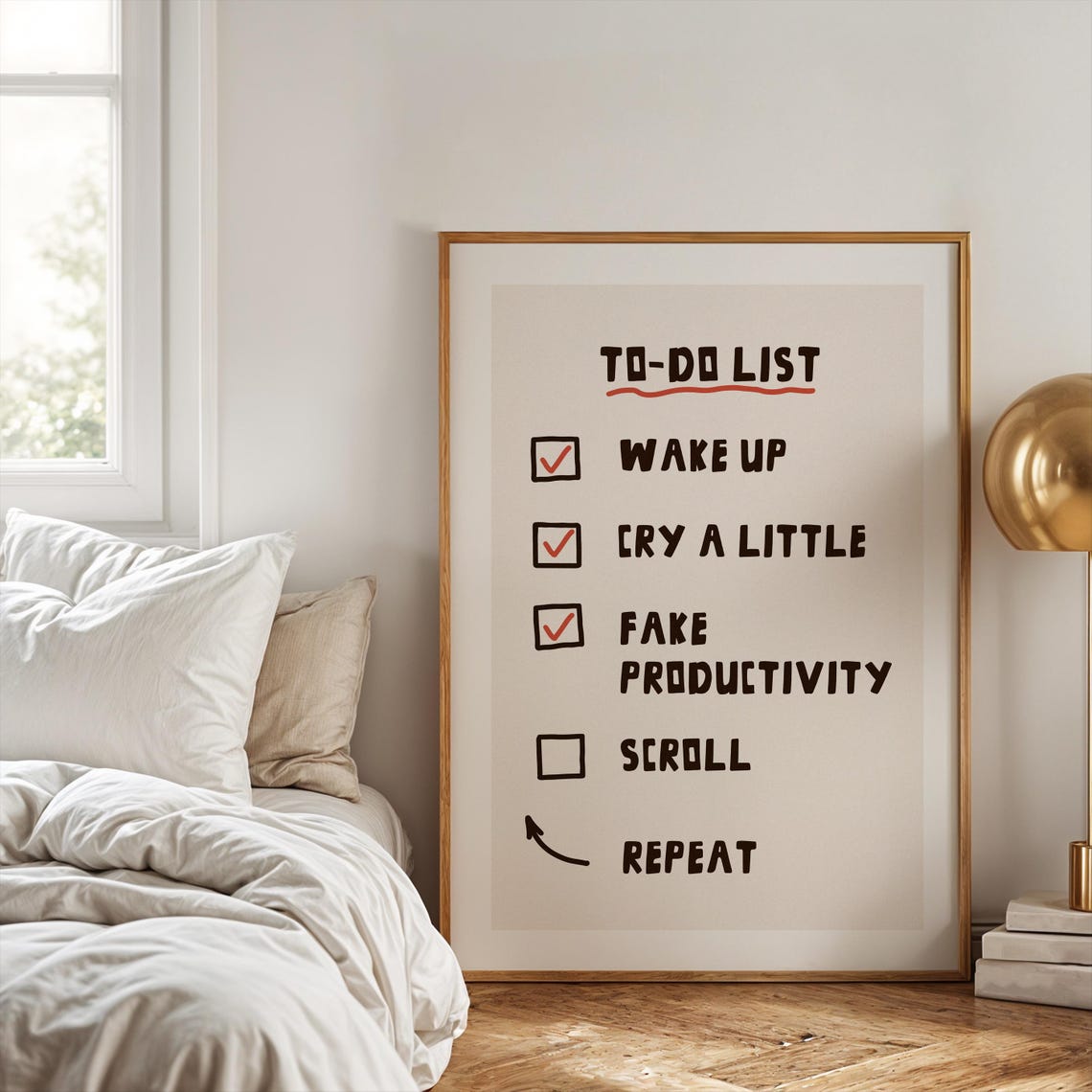 Funny to Do List Wall Art | Office Decor | Productivity Humor Poster ...