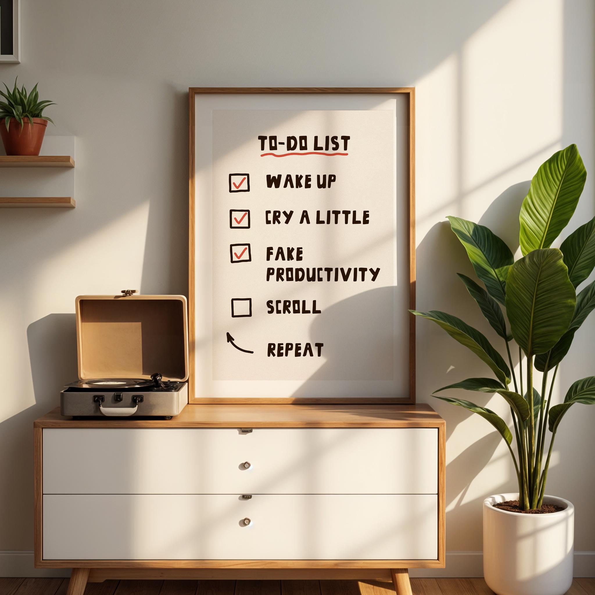 Funny to Do List Wall Art | Office Decor | Printable Productivity Quote ...