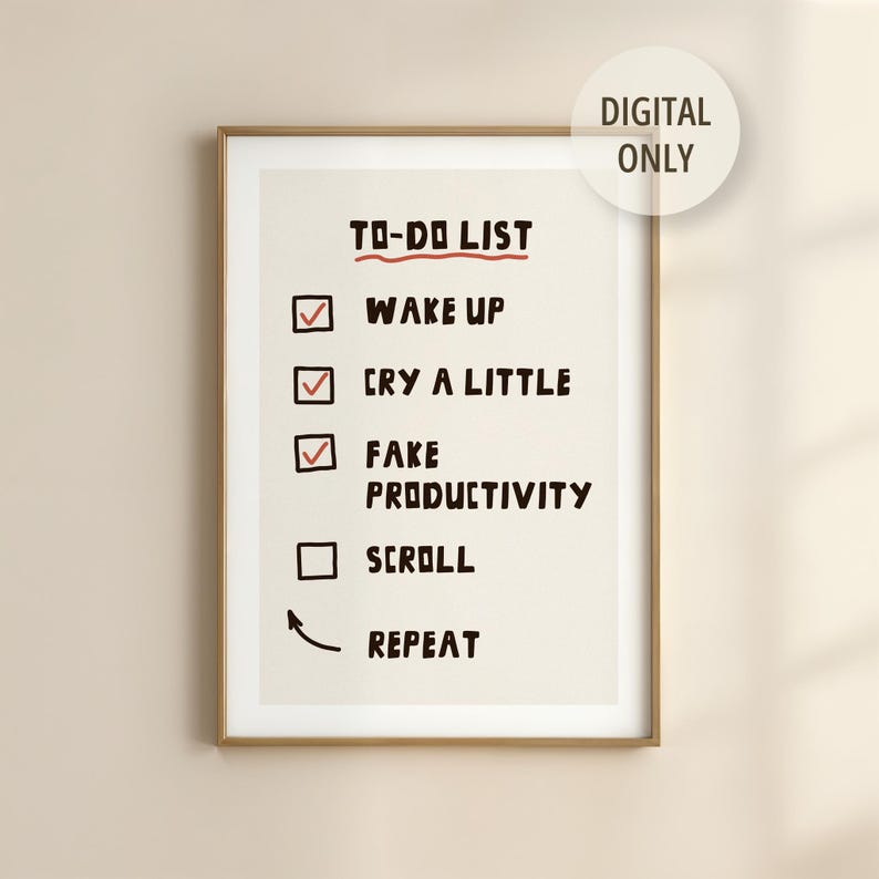 Funny to Do List Wall Art | Office Decor | Productivity Humor Poster ...