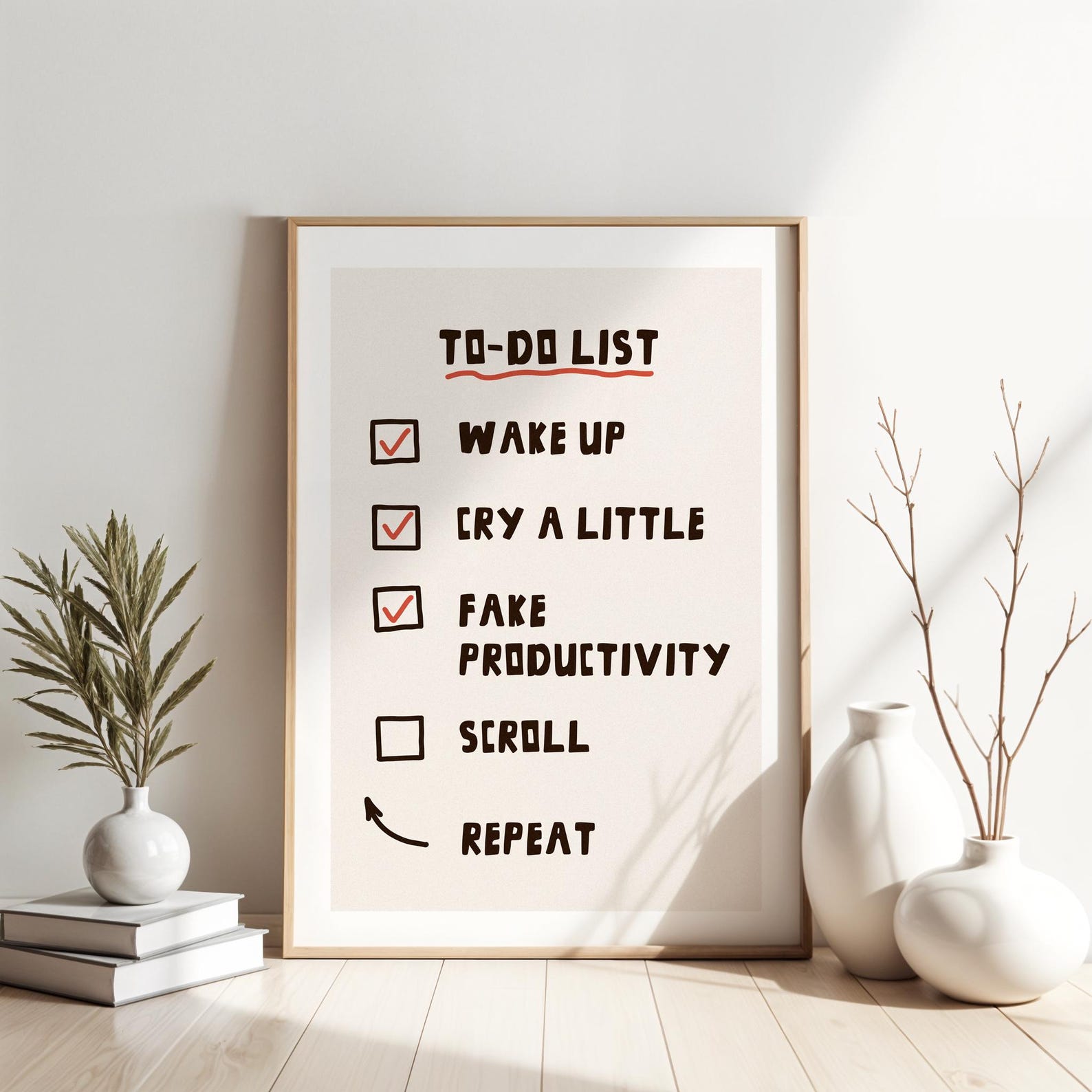 Funny to Do List Wall Art | Office Decor | Printable Productivity Quote ...