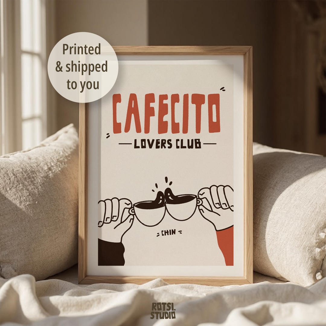 Cafecito Wall Art | Funny Coffee Poster | Latino Kitchen Decor ...