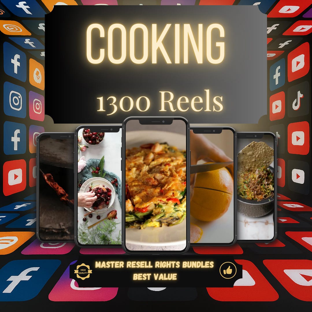 Cooking Reels 1300+ Social Media Content Videos - Etsy