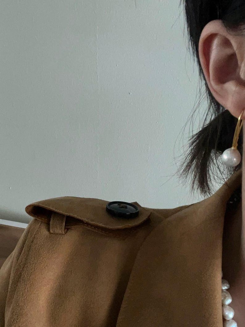 Edison Pearl Drop Earrings: 18K Gold Plated Sterling Silver Hooks - Etsy