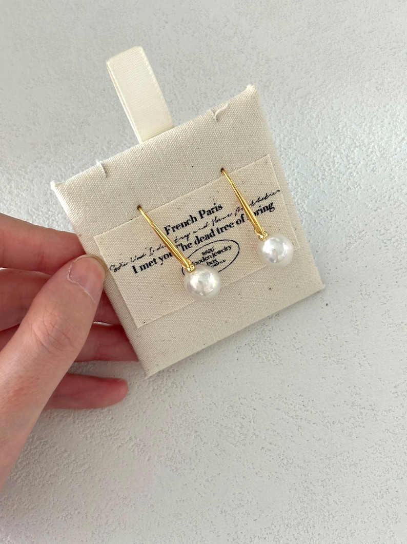 Edison Pearl Drop Earrings: 18K Gold Plated Sterling Silver Hooks - Etsy