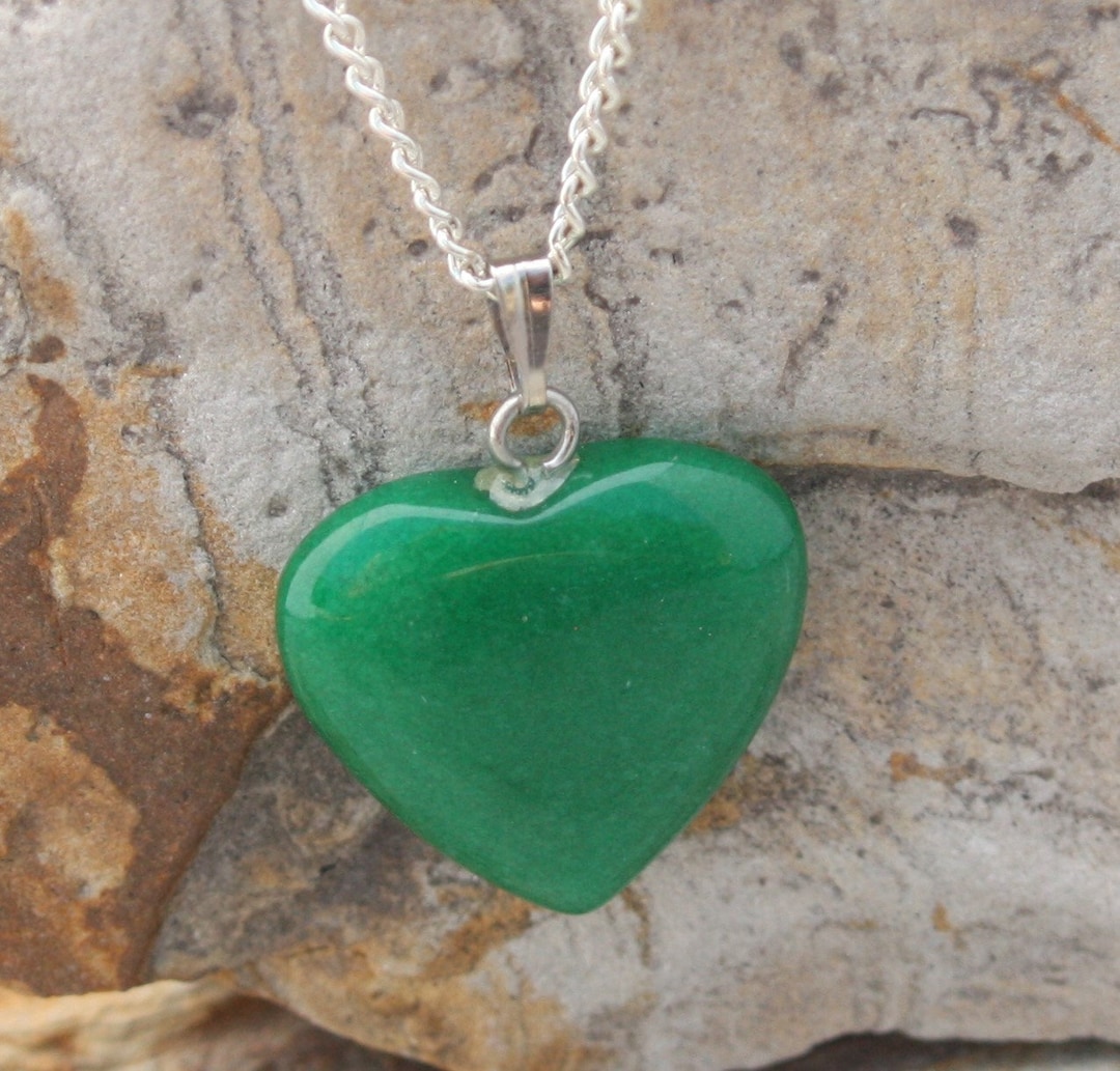 Pendentif coeur de jade vert 20mm pierre précieuse verte - Etsy France