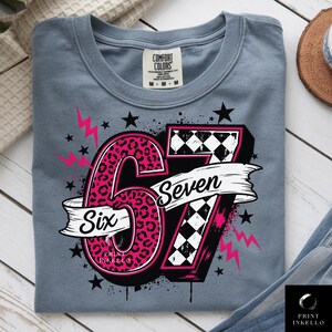 Retro Pink 67 Png Groovy Six Seven Vintage Meme Shirt Design ...