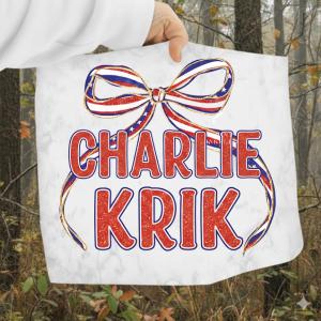 Charlie Kirk Png, Freedom Charlie Png , Coquette Bow Glitter Png Shirt ...