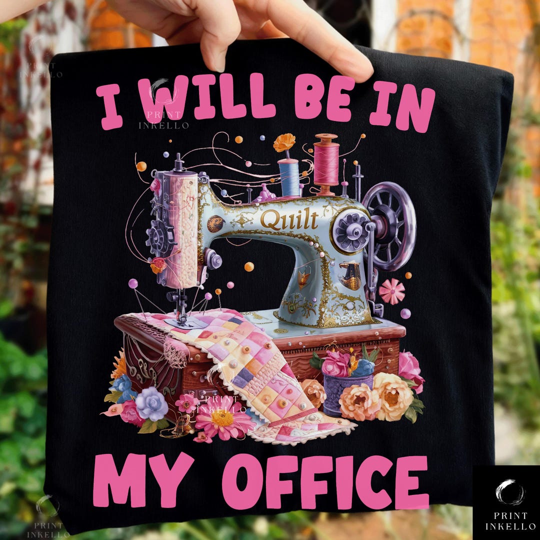 Quilting Sewing Machine I’ll Be in My Office Coquette Bow PNG - Etsy