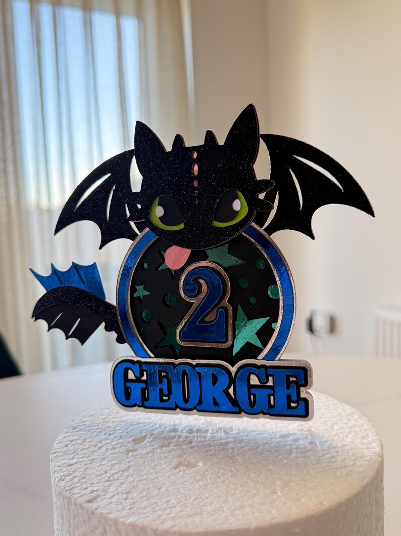 Toothless Dragon Cake Topper, How to Train Your Dragon Inspired, Custom ...