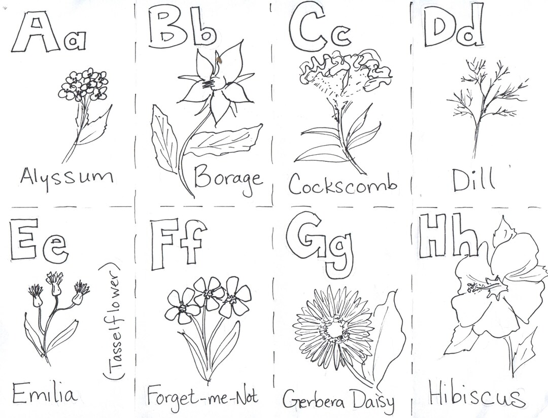 DIY Color Your Own Children's Alphabet Garden Signs - Etsy