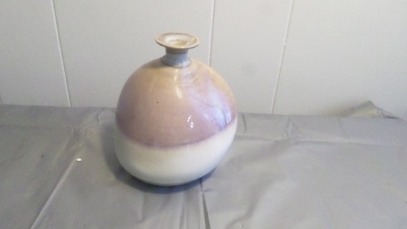 Vintage Garnier Art Pottery Vase Pink Purple Beige Vase - Etsy