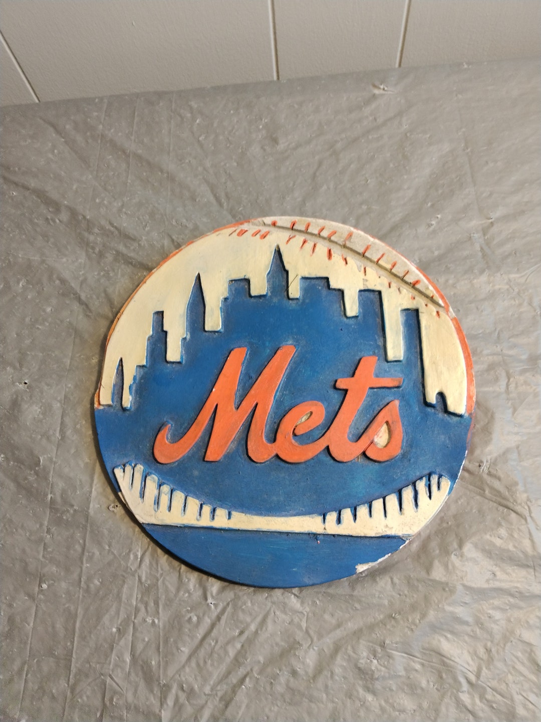 Vintage NY Mets Chalkware Plaque, Baseball Plaque - Etsy