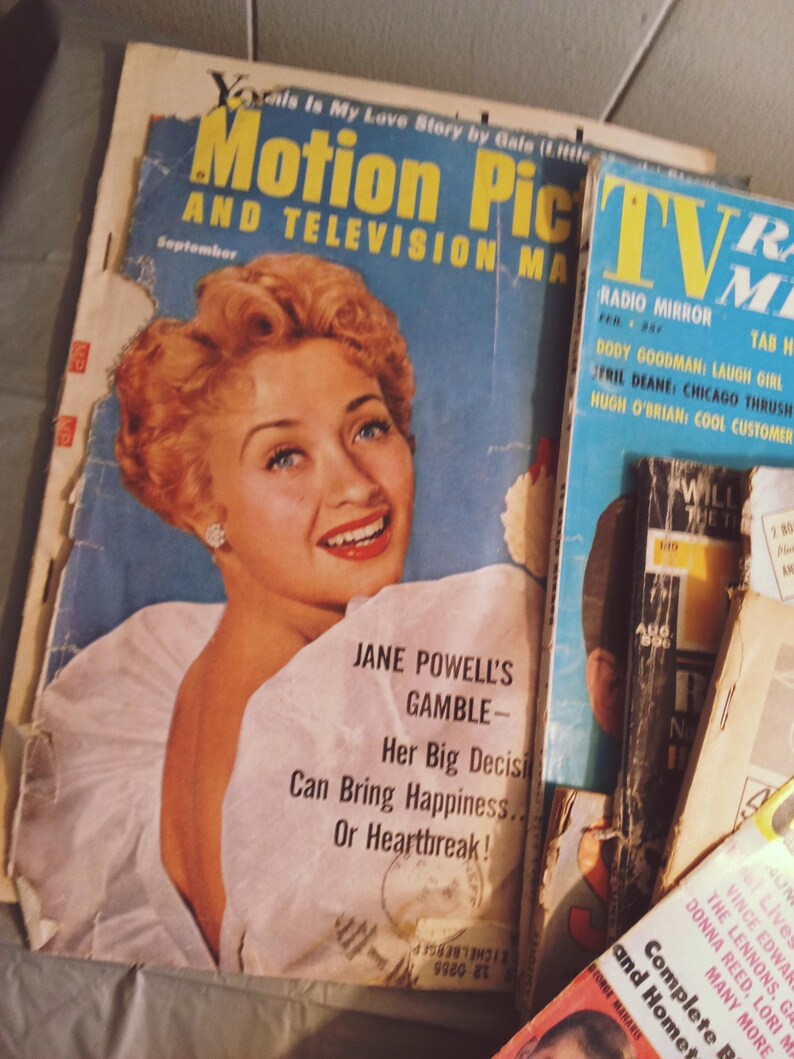 1940s 1950s Magazine Lot, TV Radio Mirror, Motion Picture Magazine ...