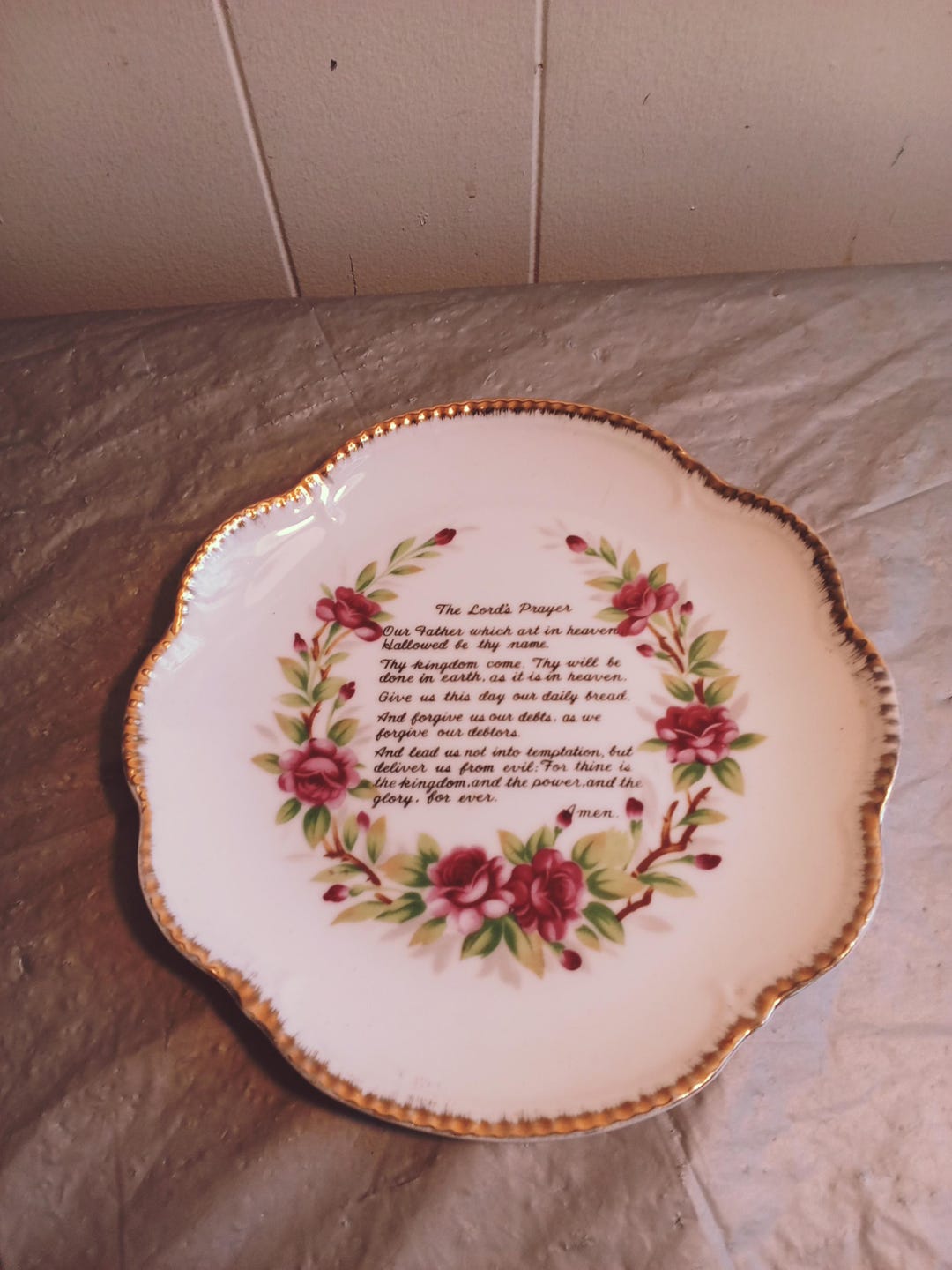 8" the Lord's Prayer Plate, Religious Plate - Etsy