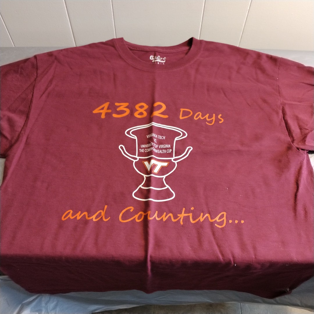 Vintage Virginia Tech T Shirt, 4382 Days Virginia Tech Vs University of ...