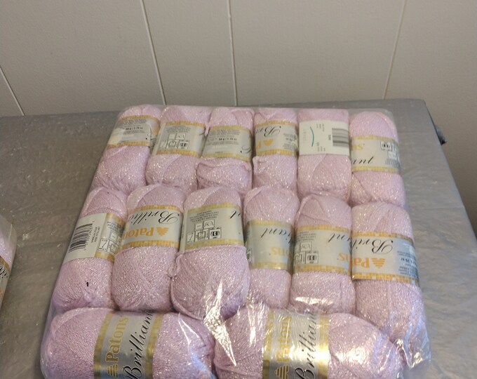 14 Patons Brilliant Sparkling Rose Yarn 50g 1.75oz Each, Rose Metallic ...