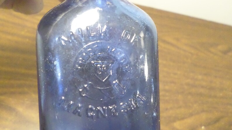 Vintage Cobalt Blue Milk of Magnesia Medicine Bottle - Etsy