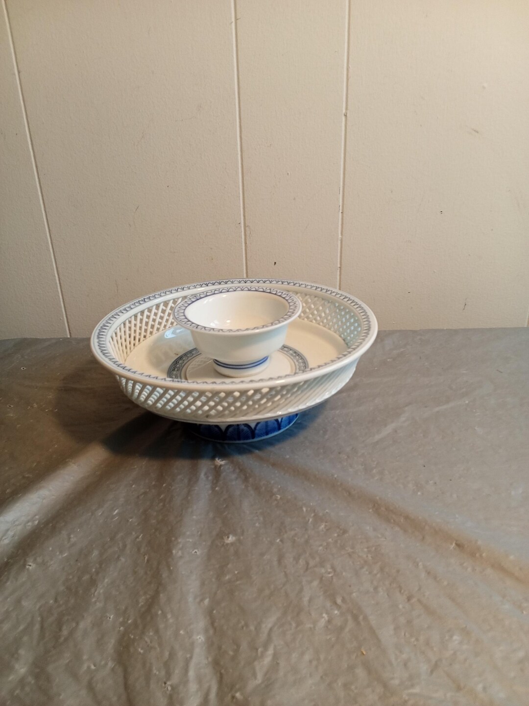 Arita Ware Heating Bowl, Lace Edge Oriental Bowl, Blue & White Bowl - Etsy